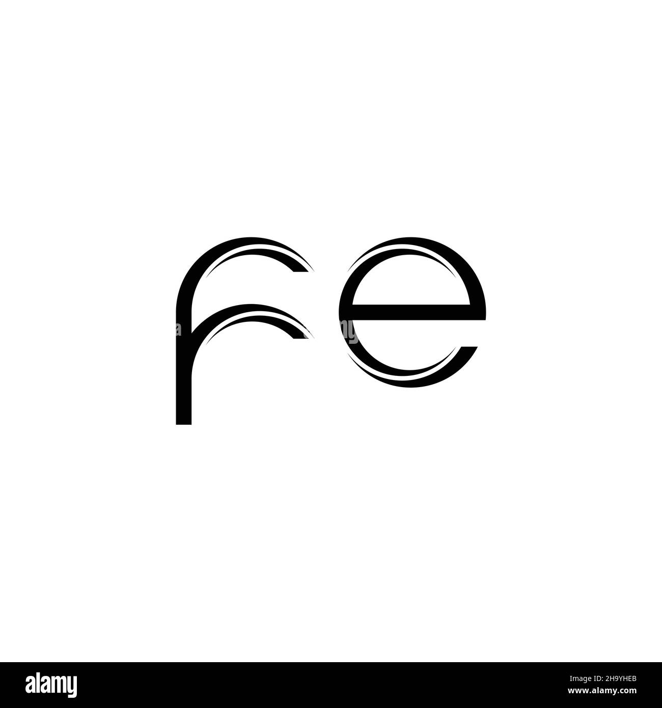 FE Logo monogram with slice rounded modern design template isolated on ...