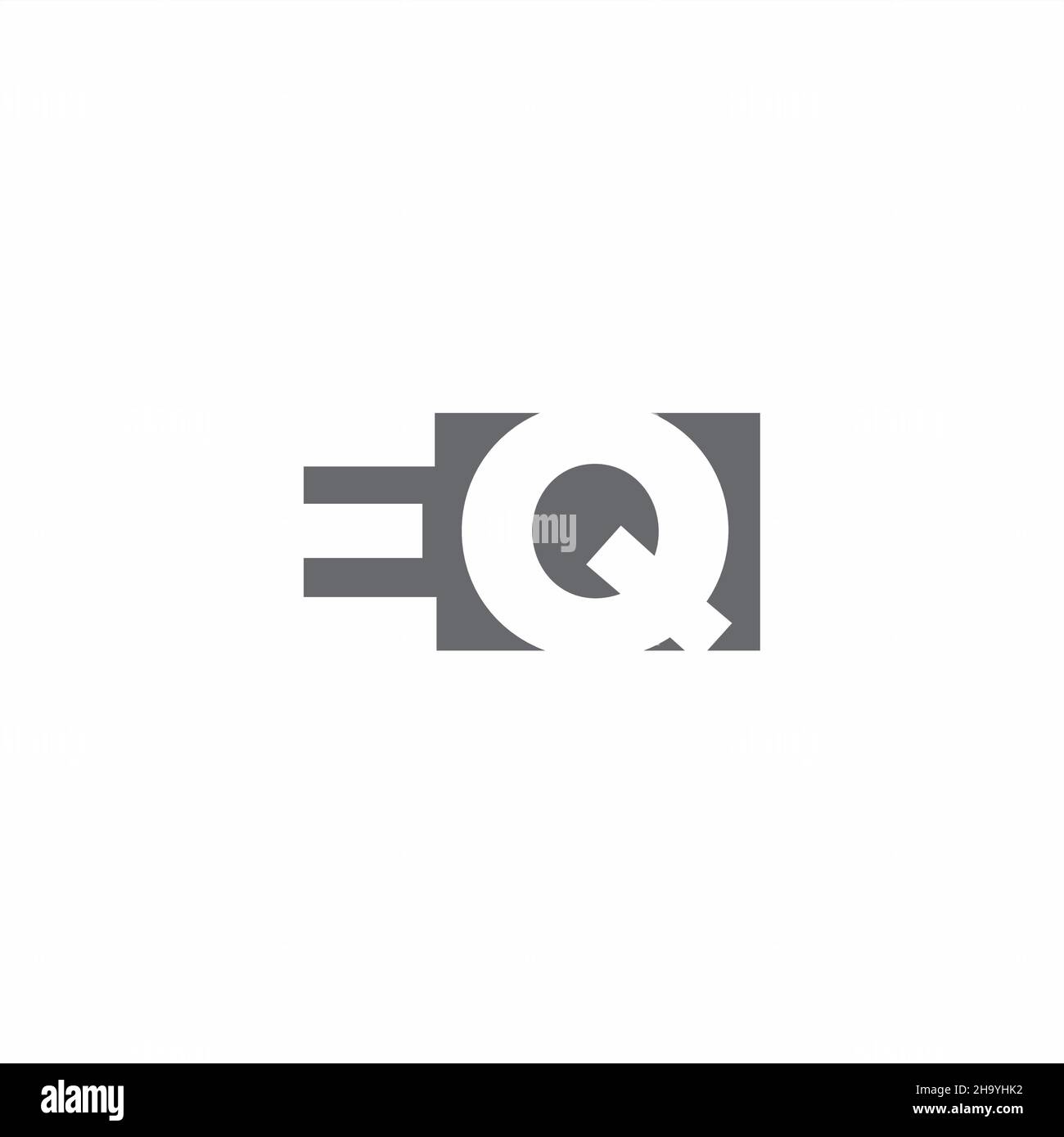 EQ Logo monogram with negative space style design template isolated on ...