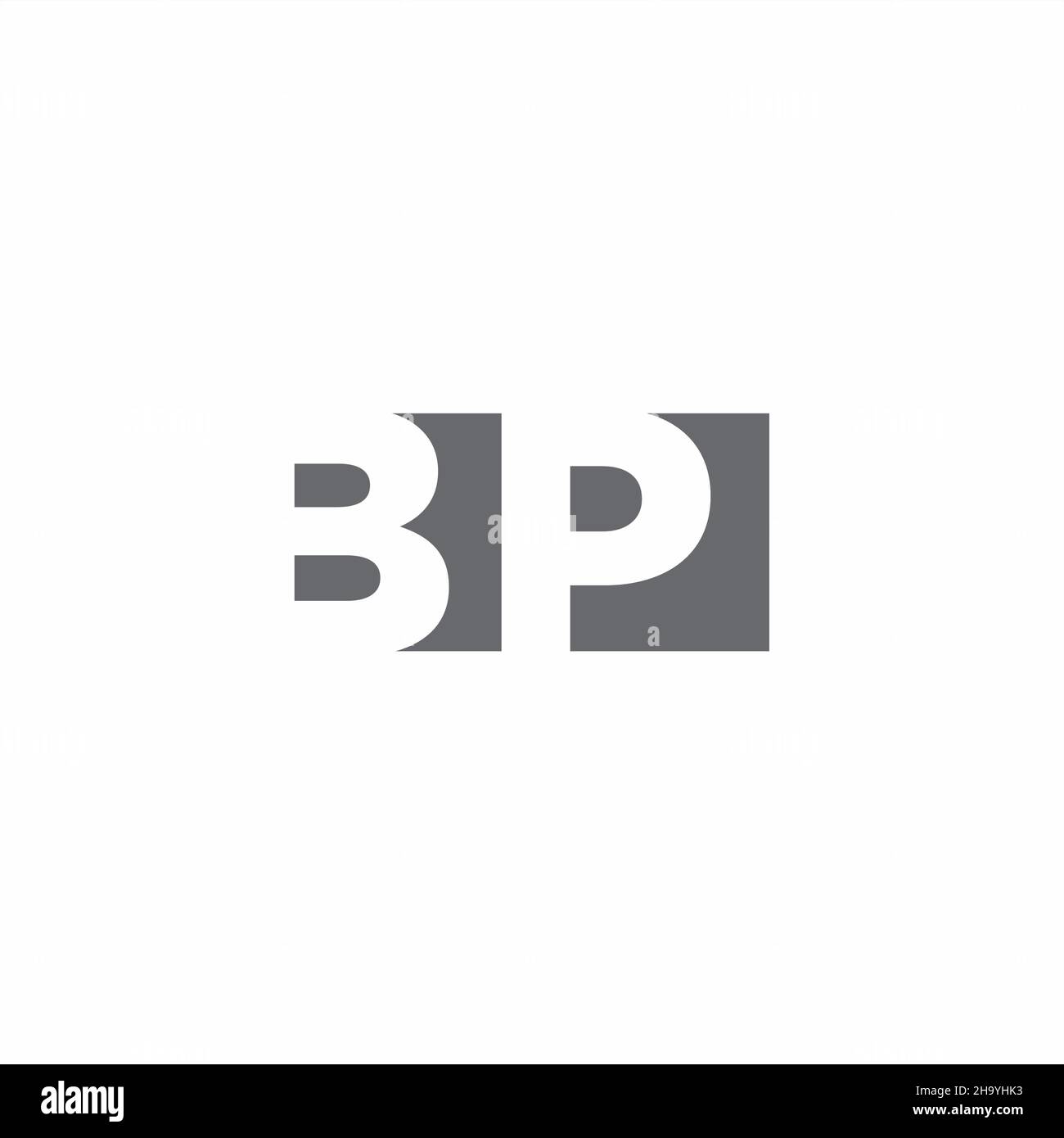 BP Logo monogram with negative space style design template isolated on ...
