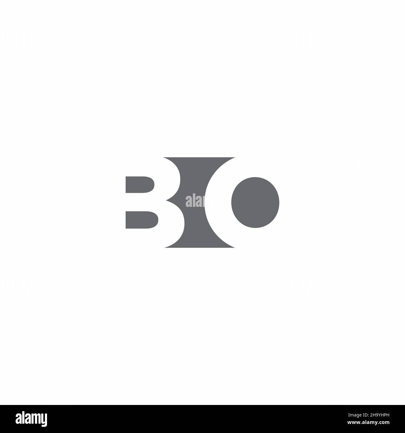 BO Logo monogram with negative space style design template isolated on ...