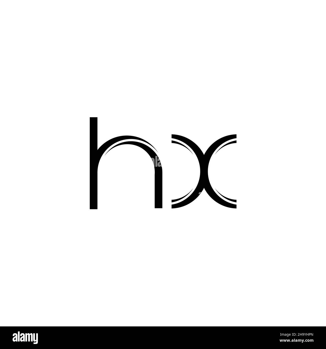 HX Logo monogram with slice rounded modern design template isolated on ...