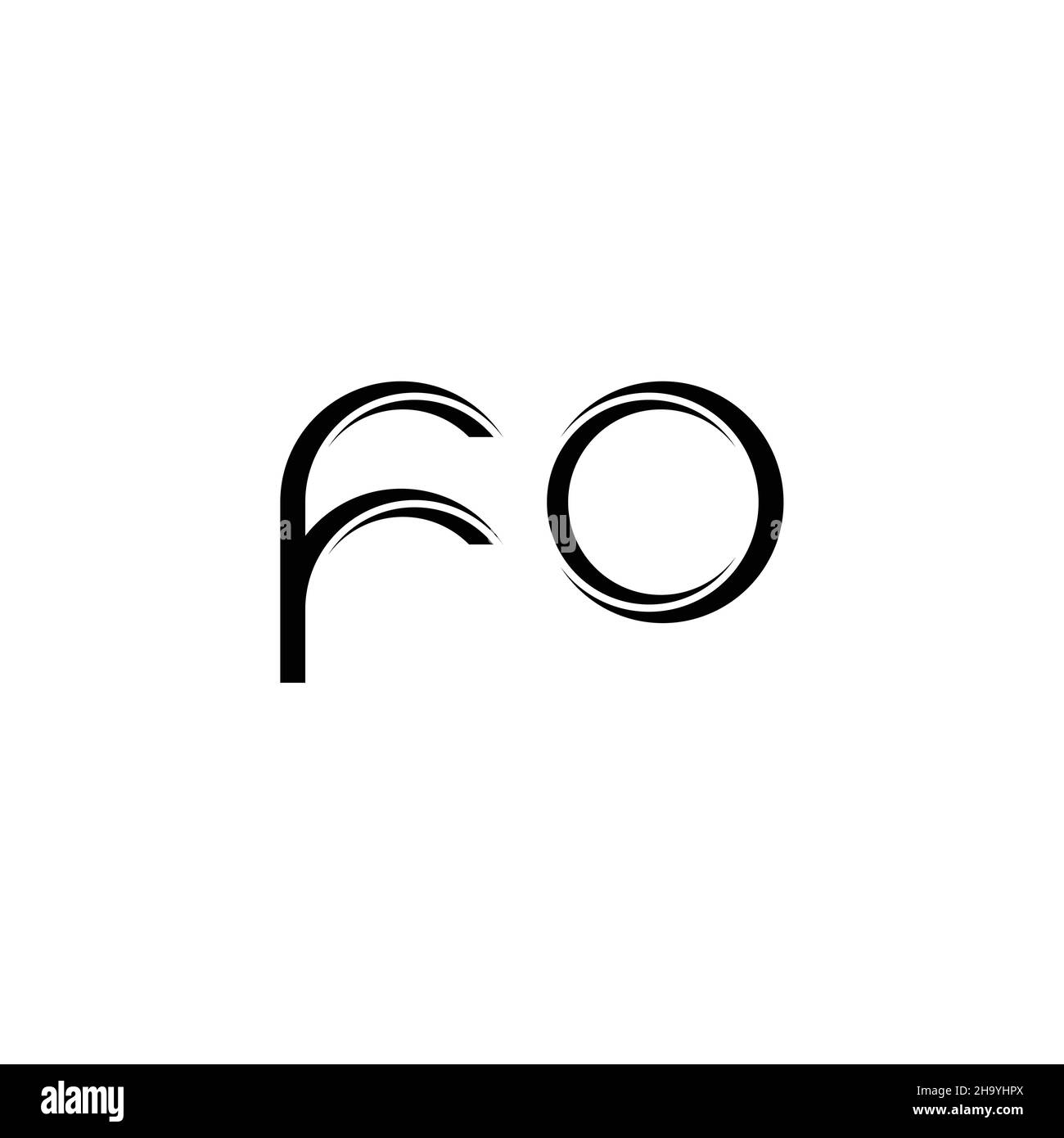 FO Logo monogram with slice rounded modern design template isolated on ...