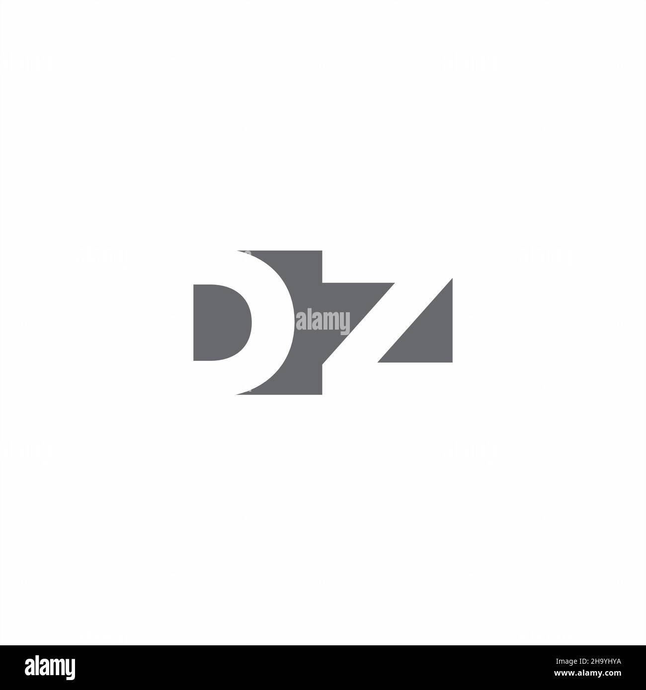 DZ Logo monogram with negative space style design template isolated on ...