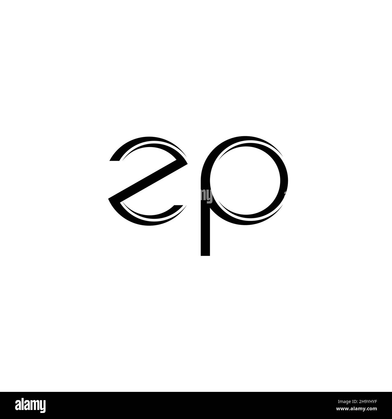 ZP Logo monogram with slice rounded modern design template isolated on ...