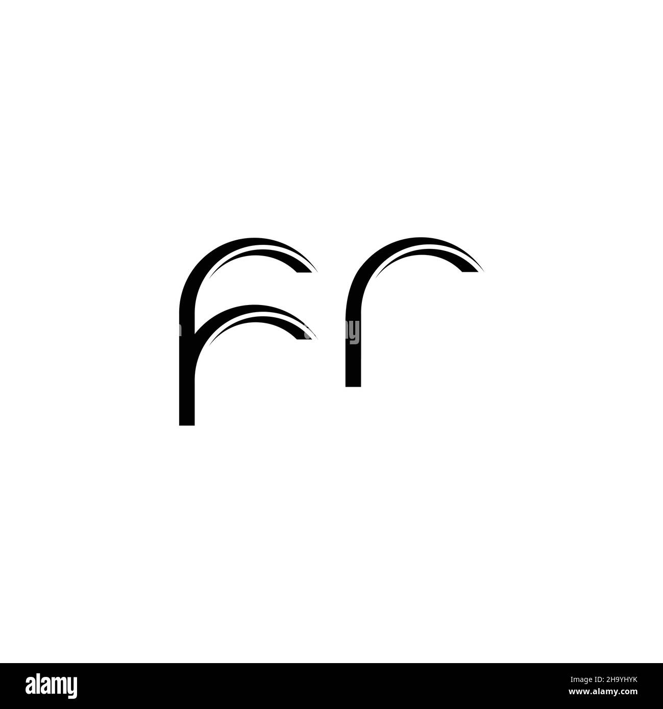 FR Logo monogram with slice rounded modern design template isolated on ...