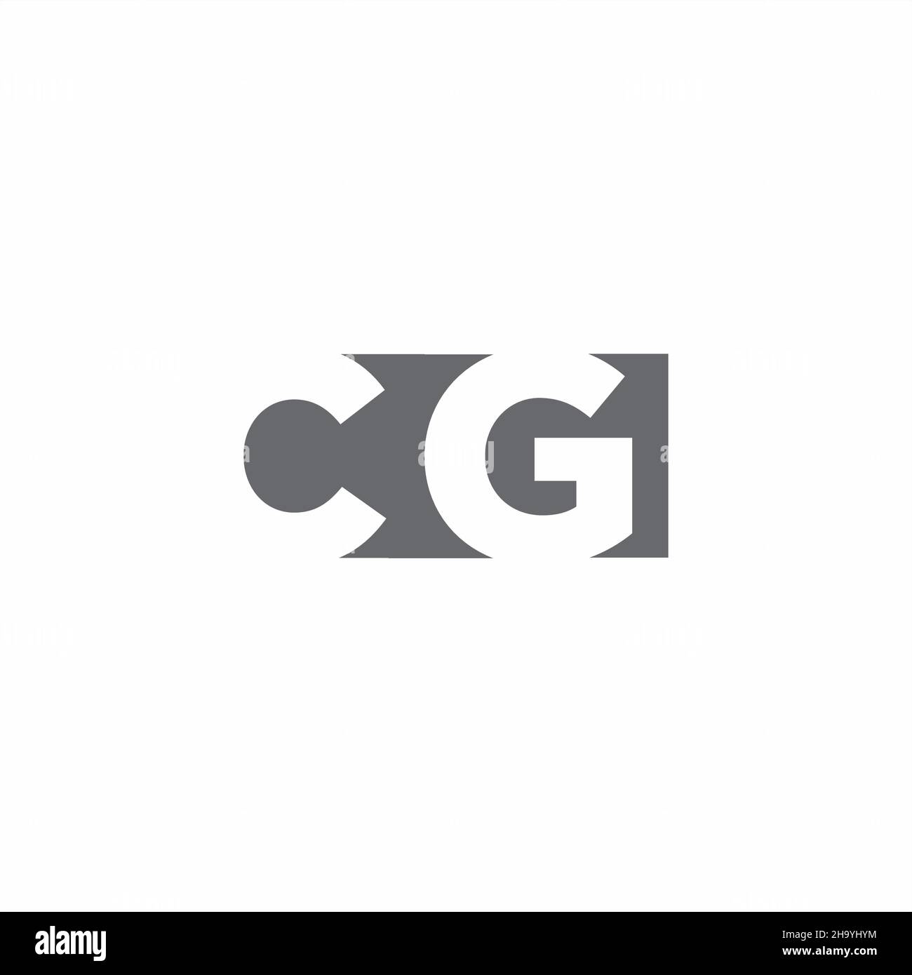 CG Logo monogram with negative space style design template isolated on ...
