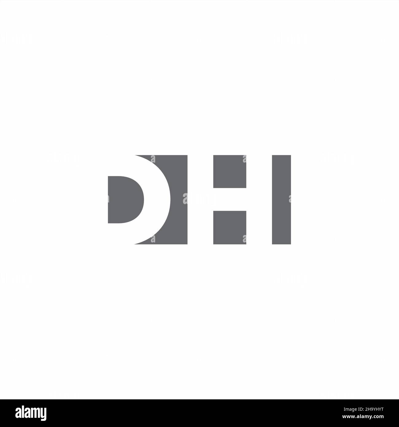 DH Logo monogram with negative space style design template isolated on ...