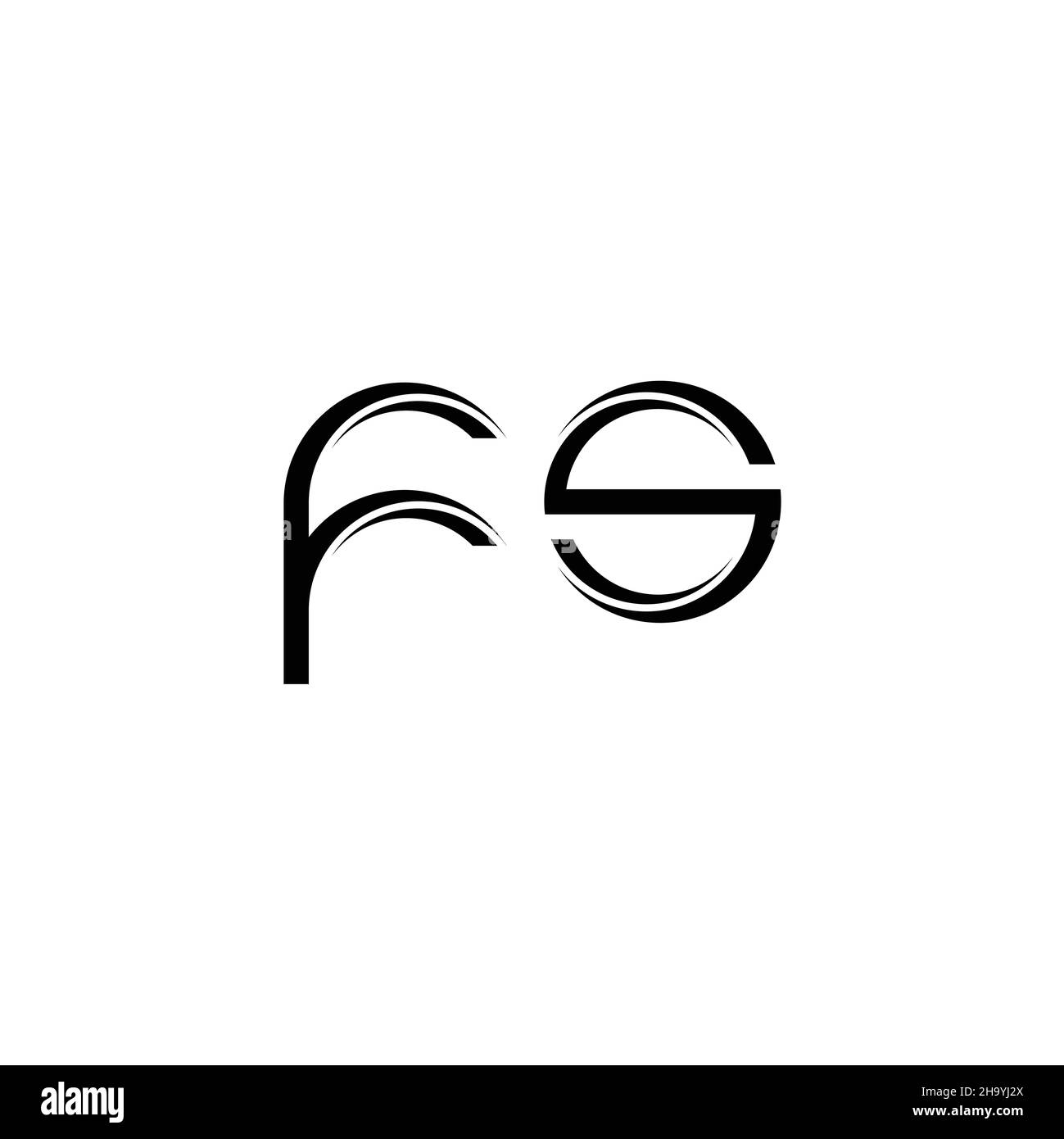 FS Logo monogram with slice rounded modern design template isolated on ...