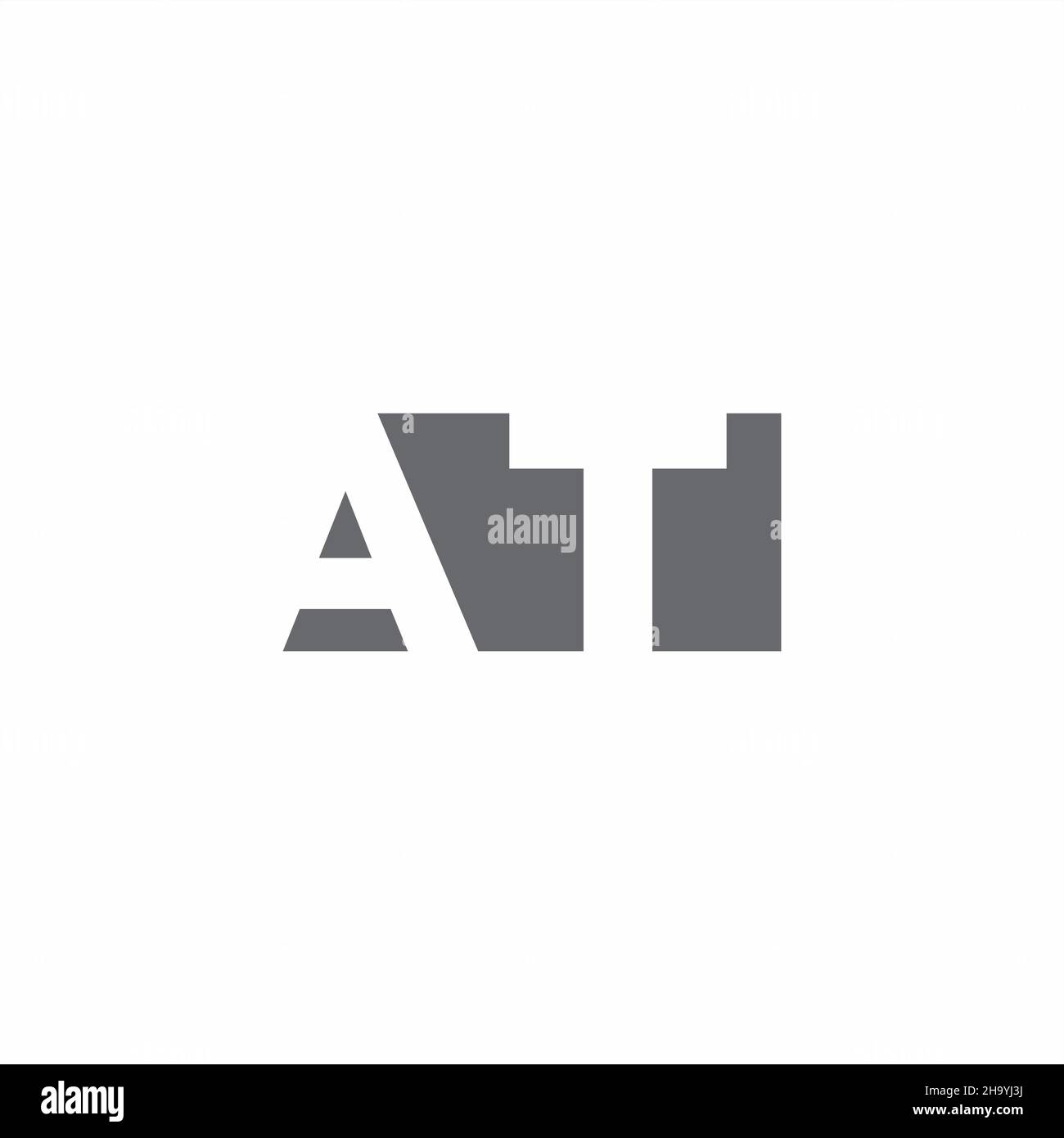AT Logo monogram with negative space style design template isolated on ...