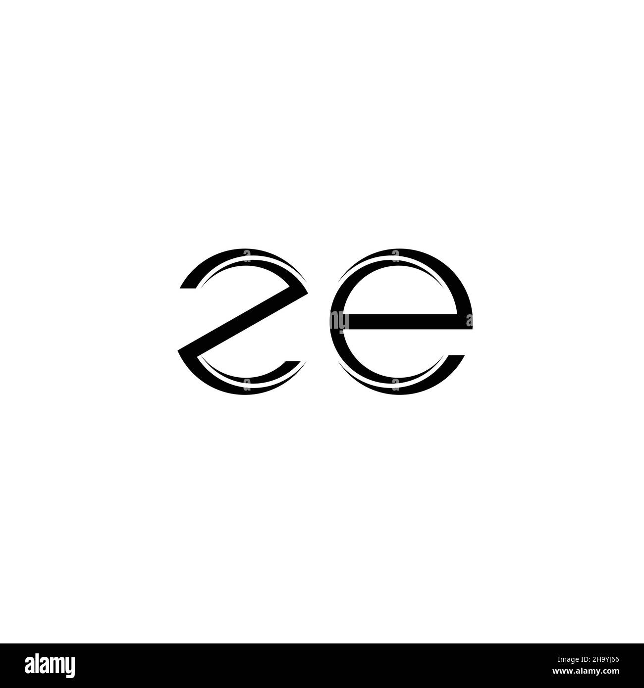 ZE Logo monogram with slice rounded modern design template isolated on ...