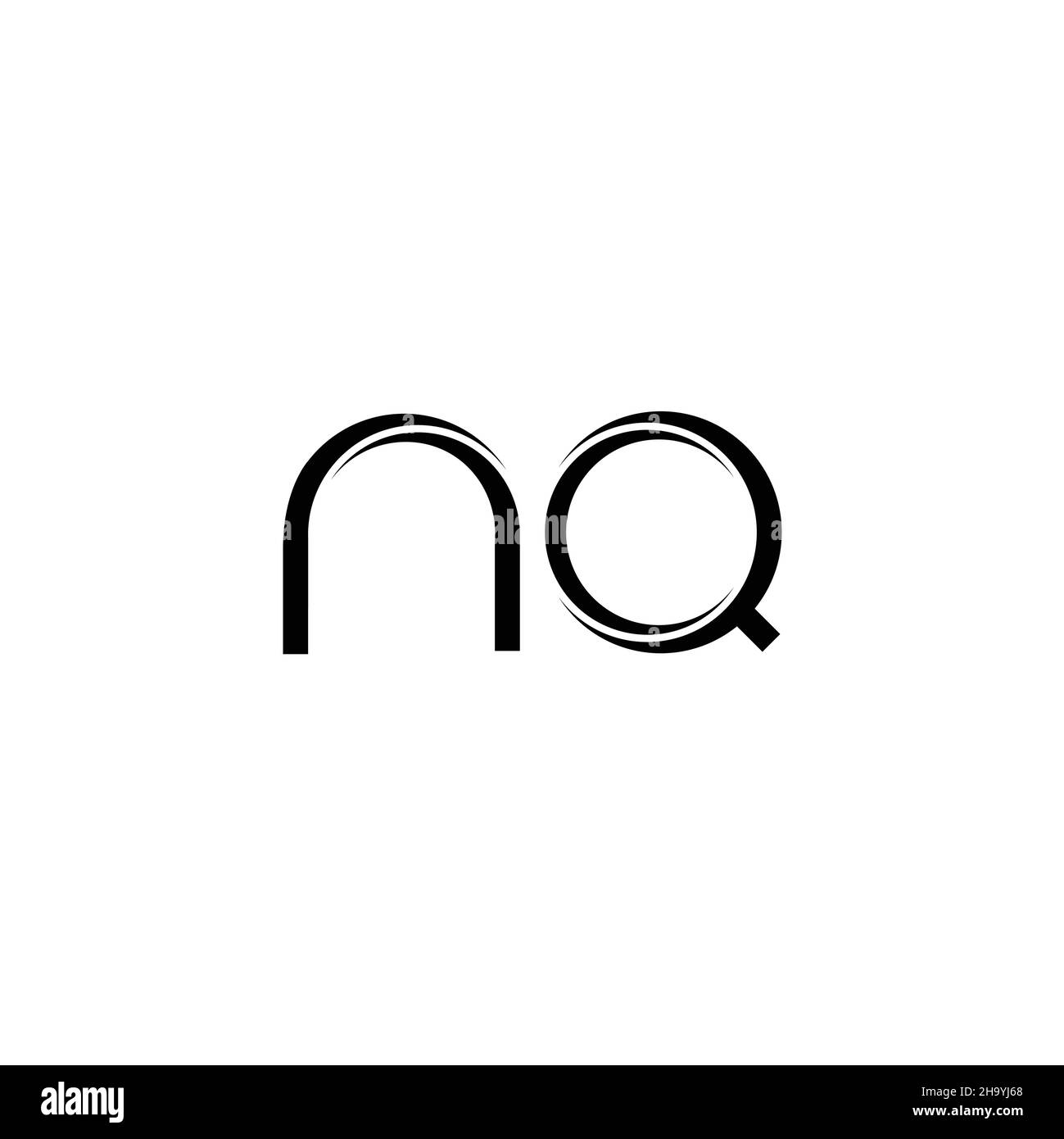 NQ Logo monogram with slice rounded modern design template isolated on ...
