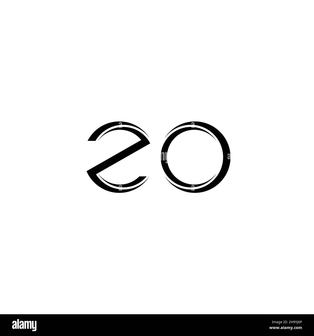 ZO Logo monogram with slice rounded modern design template isolated on ...