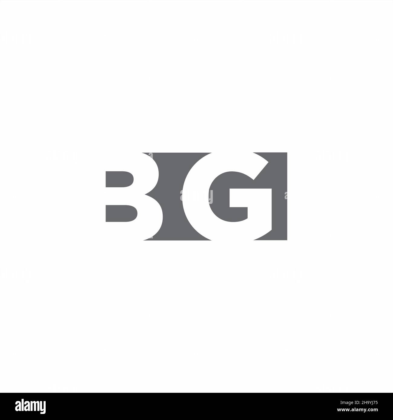 BG Logo monogram with negative space style design template isolated on ...