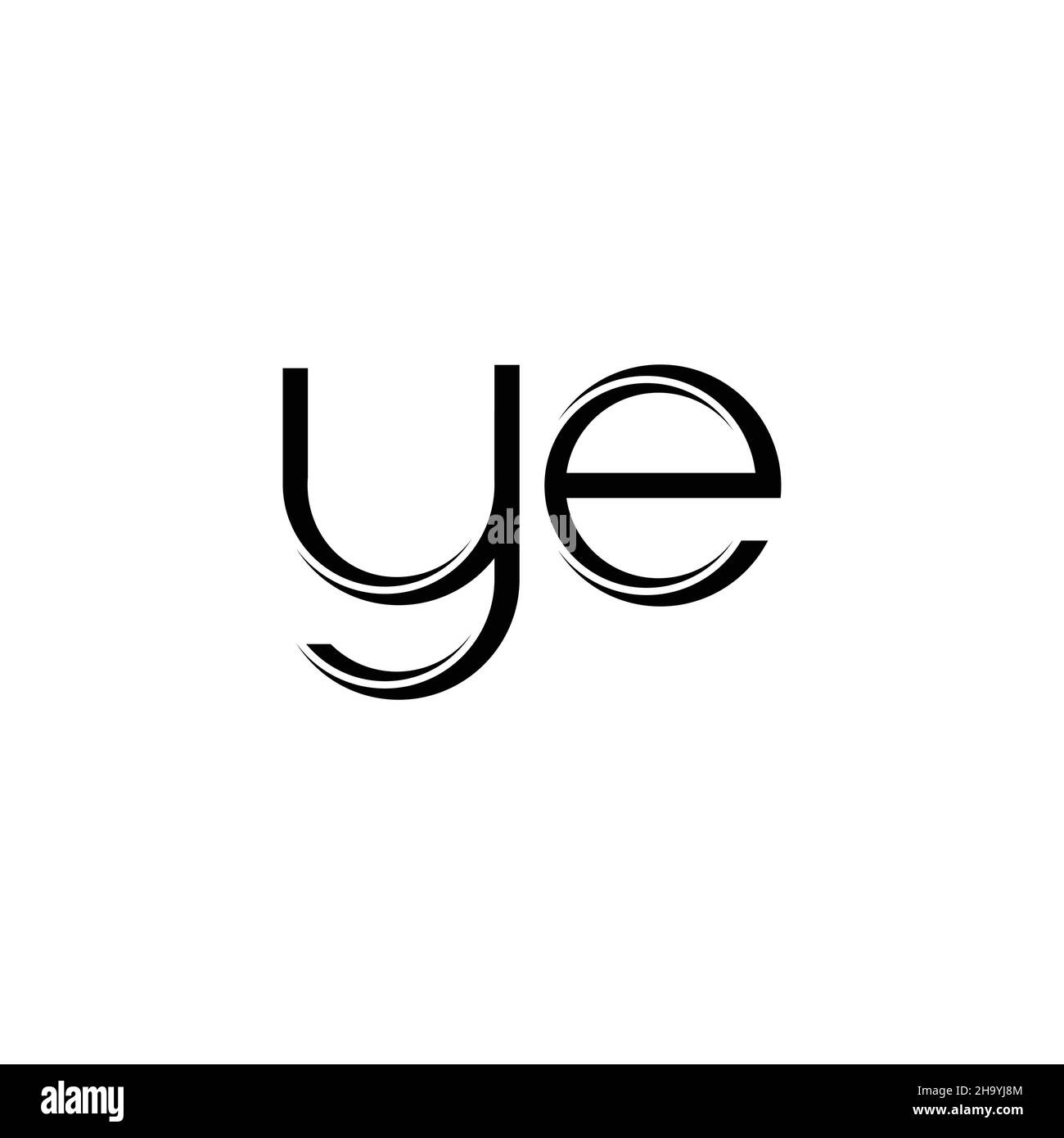 YE Logo monogram with slice rounded modern design template isolated on ...