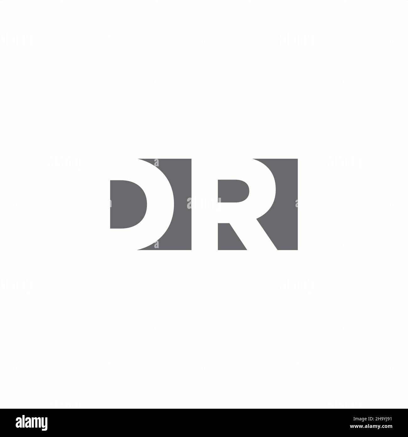 DR Logo monogram with negative space style design template isolated on ...