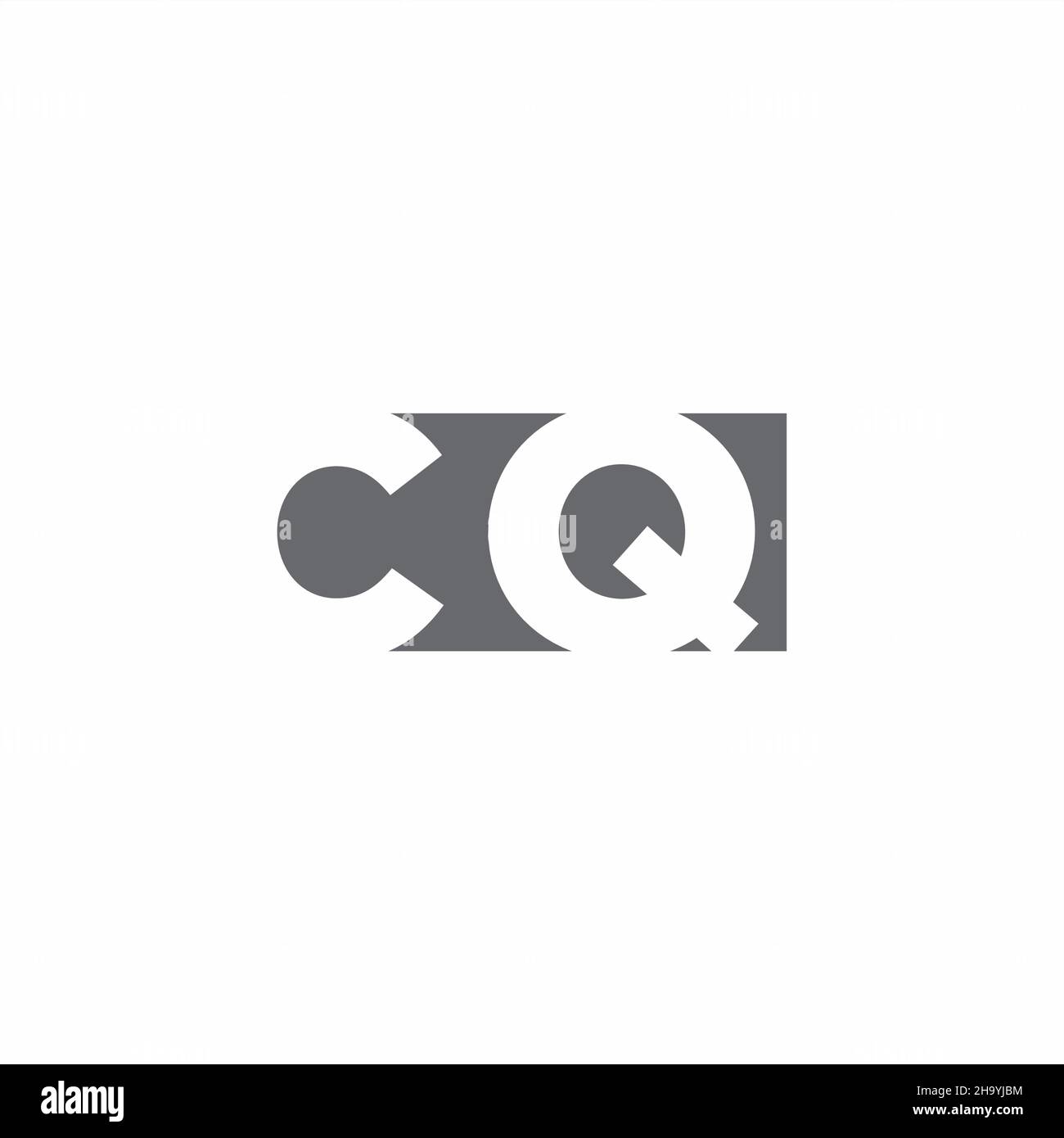 CQ Logo monogram with negative space style design template isolated on ...