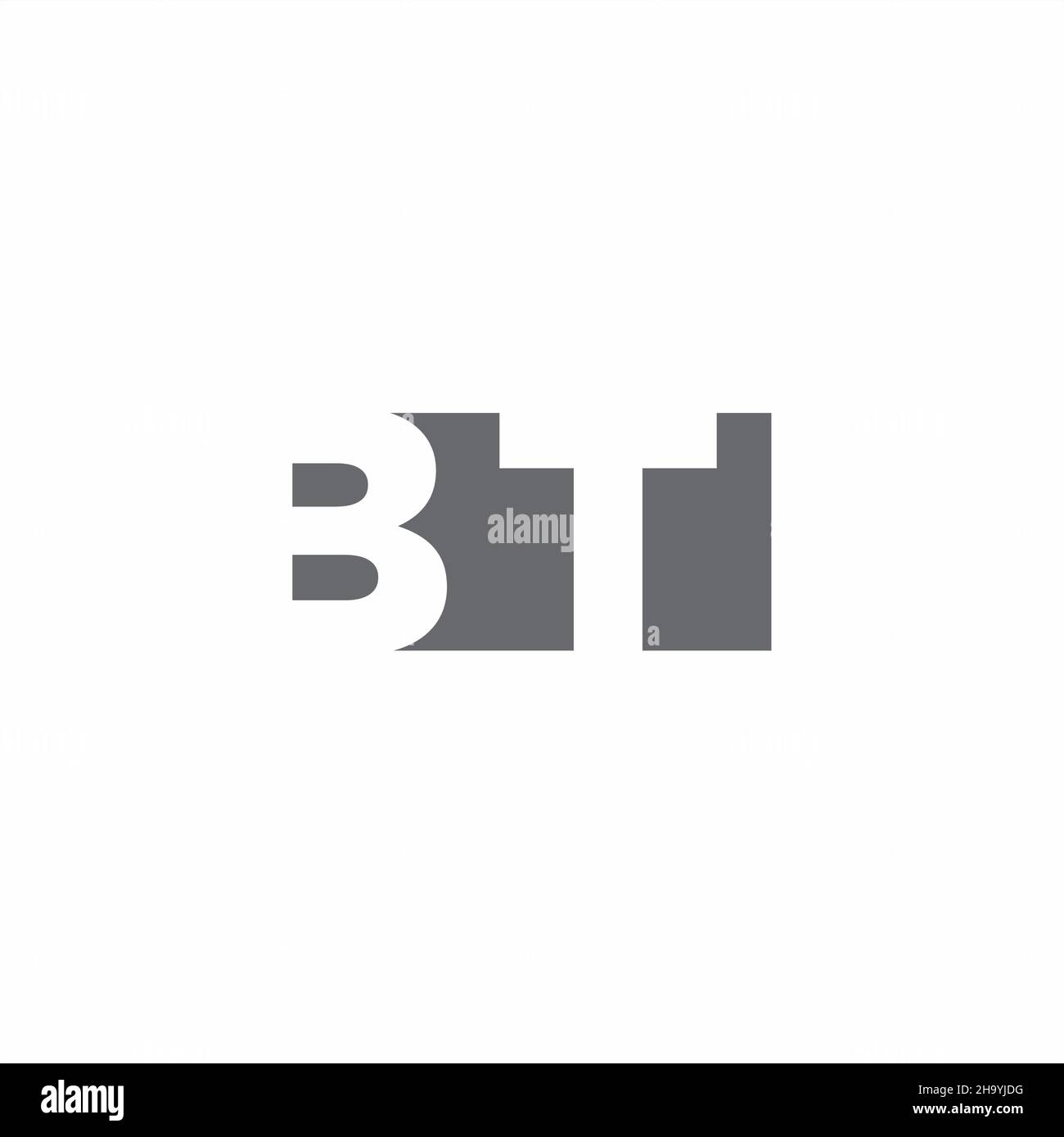 BT Logo monogram with negative space style design template isolated on ...