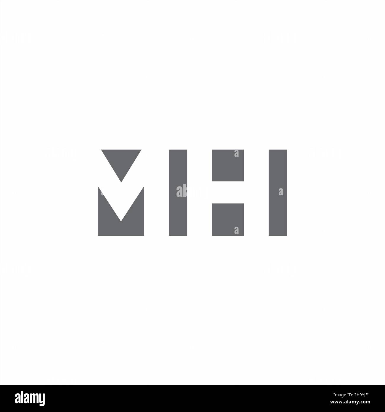 MH Logo monogram with negative space style design template isolated on ...