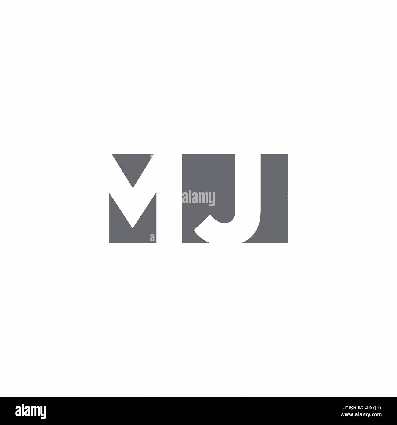MJ Logo monogram with negative space style design template isolated on ...