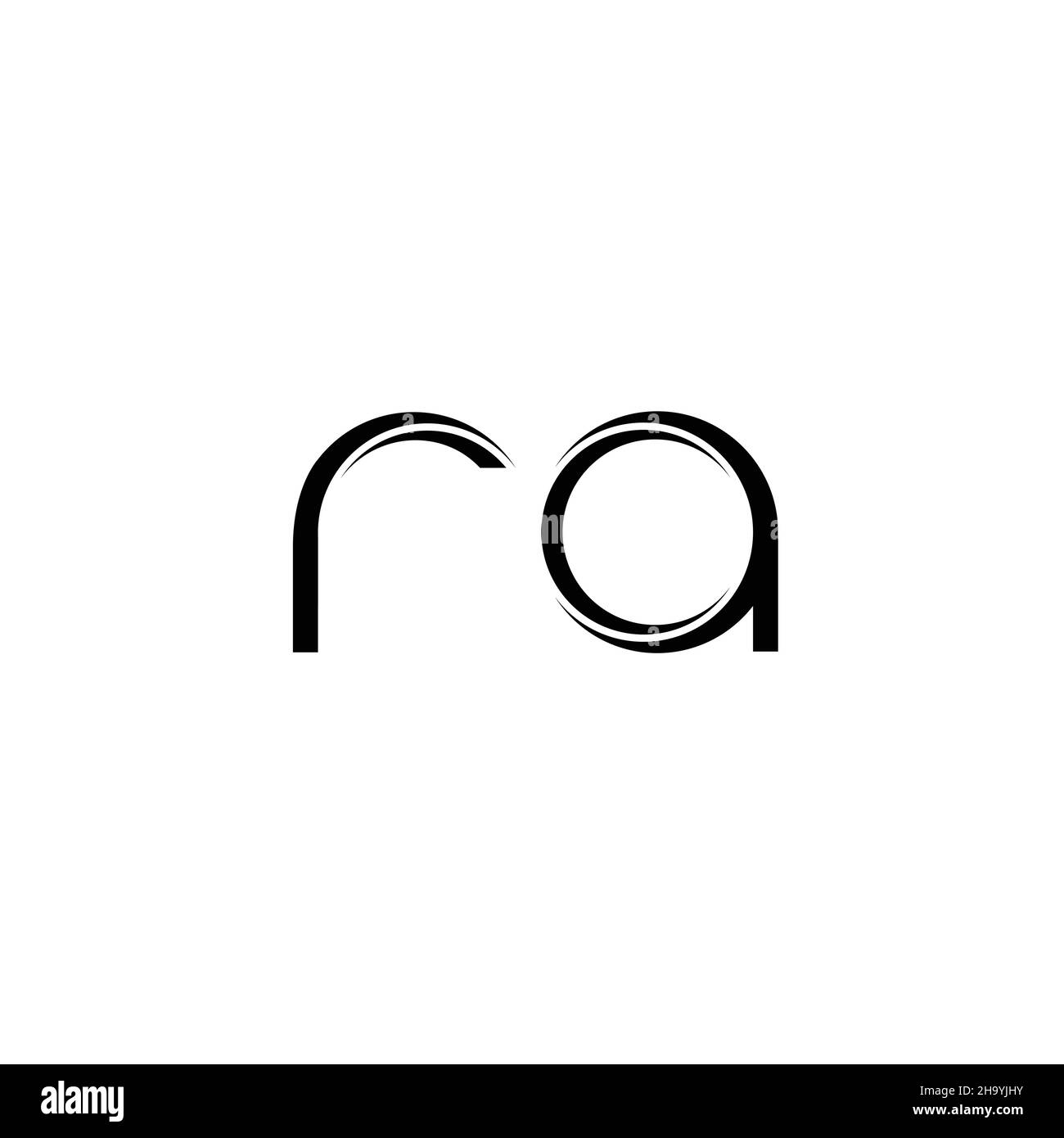 RA Logo monogram with slice rounded modern design template isolated on ...