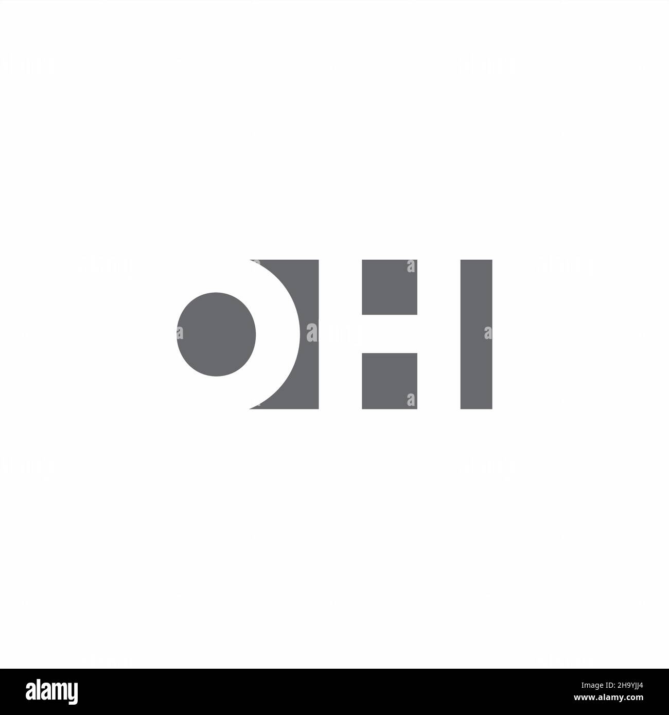 OH Logo monogram with negative space style design template isolated on ...