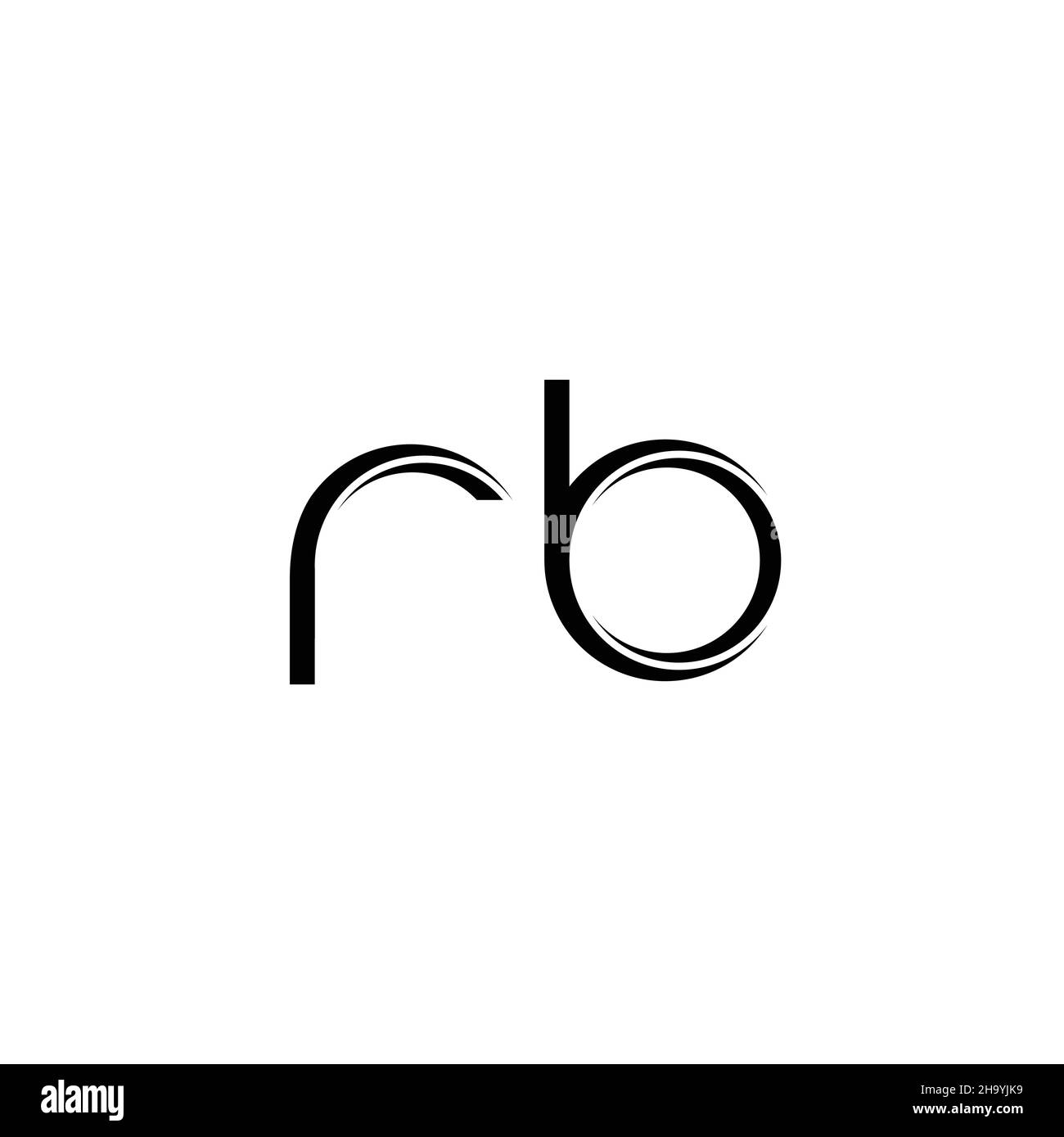 RB Logo monogram with slice rounded modern design template isolated on ...
