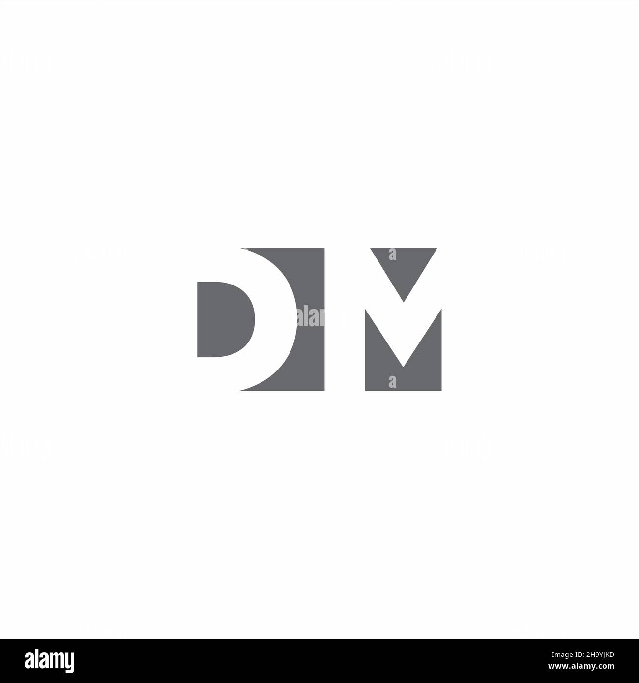 DM Logo monogram with negative space style design template isolated on ...