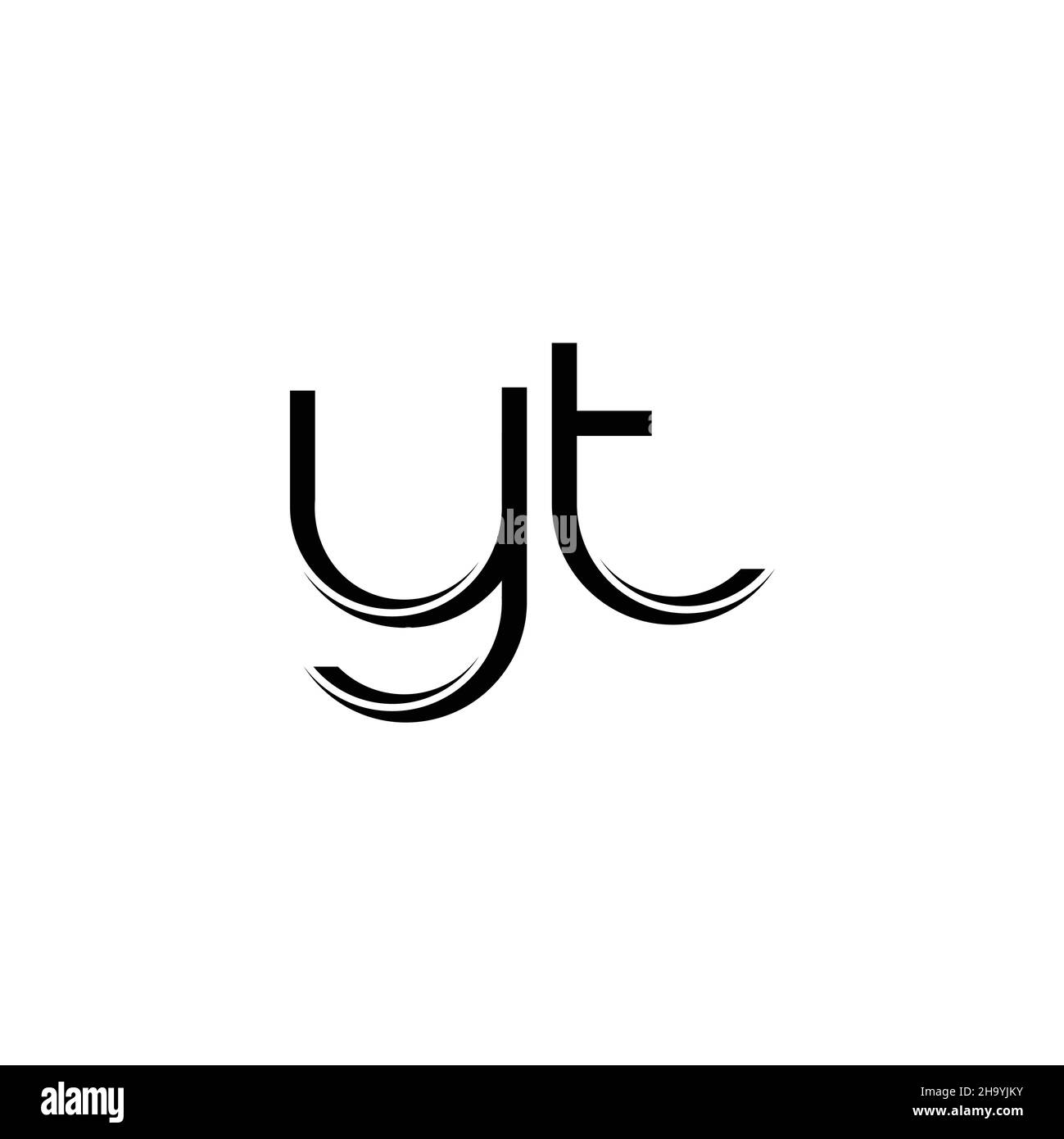 YT Logo monogram with slice rounded modern design template isolated on ...