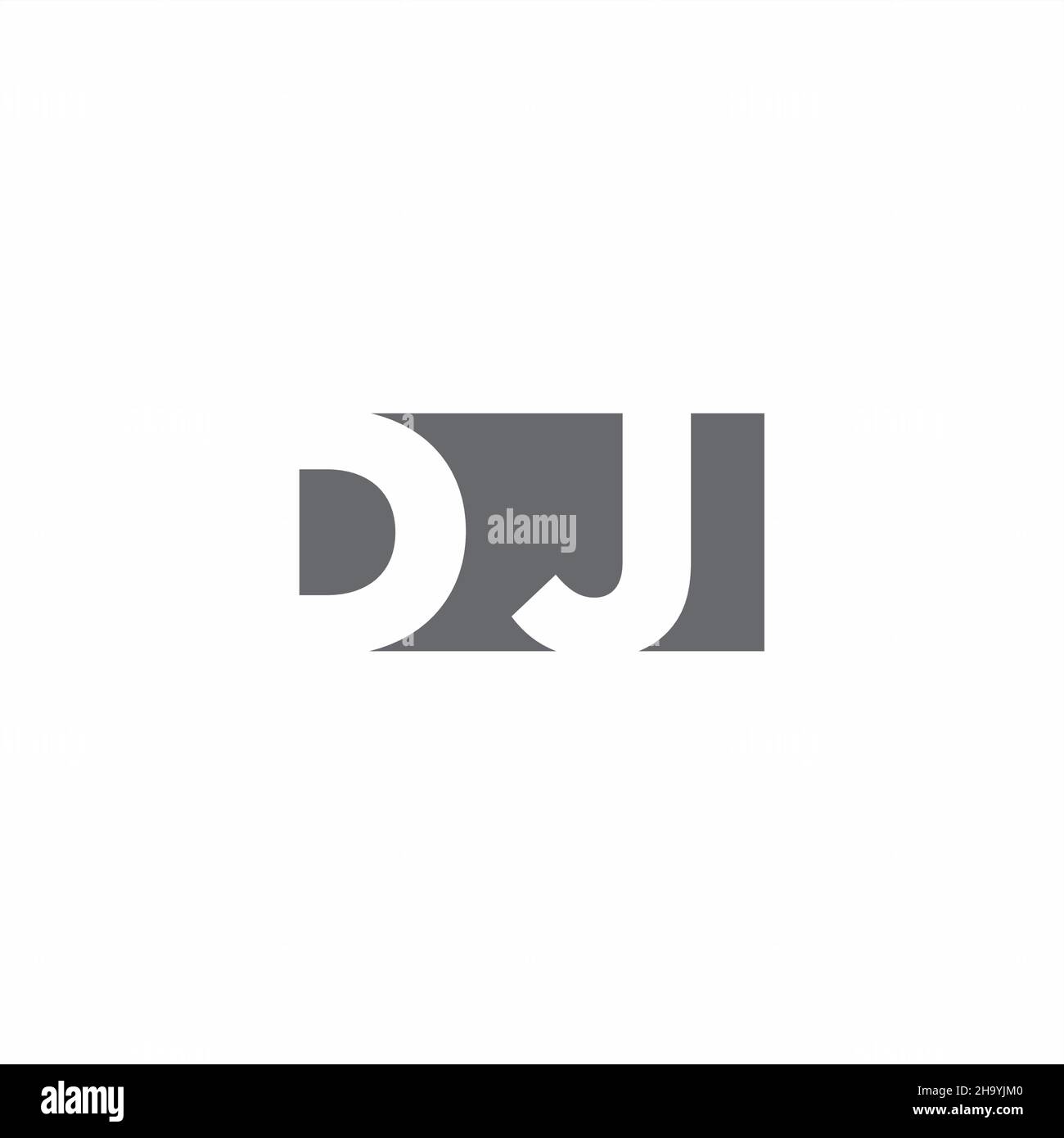 DJ Logo monogram with negative space style design template isolated on ...