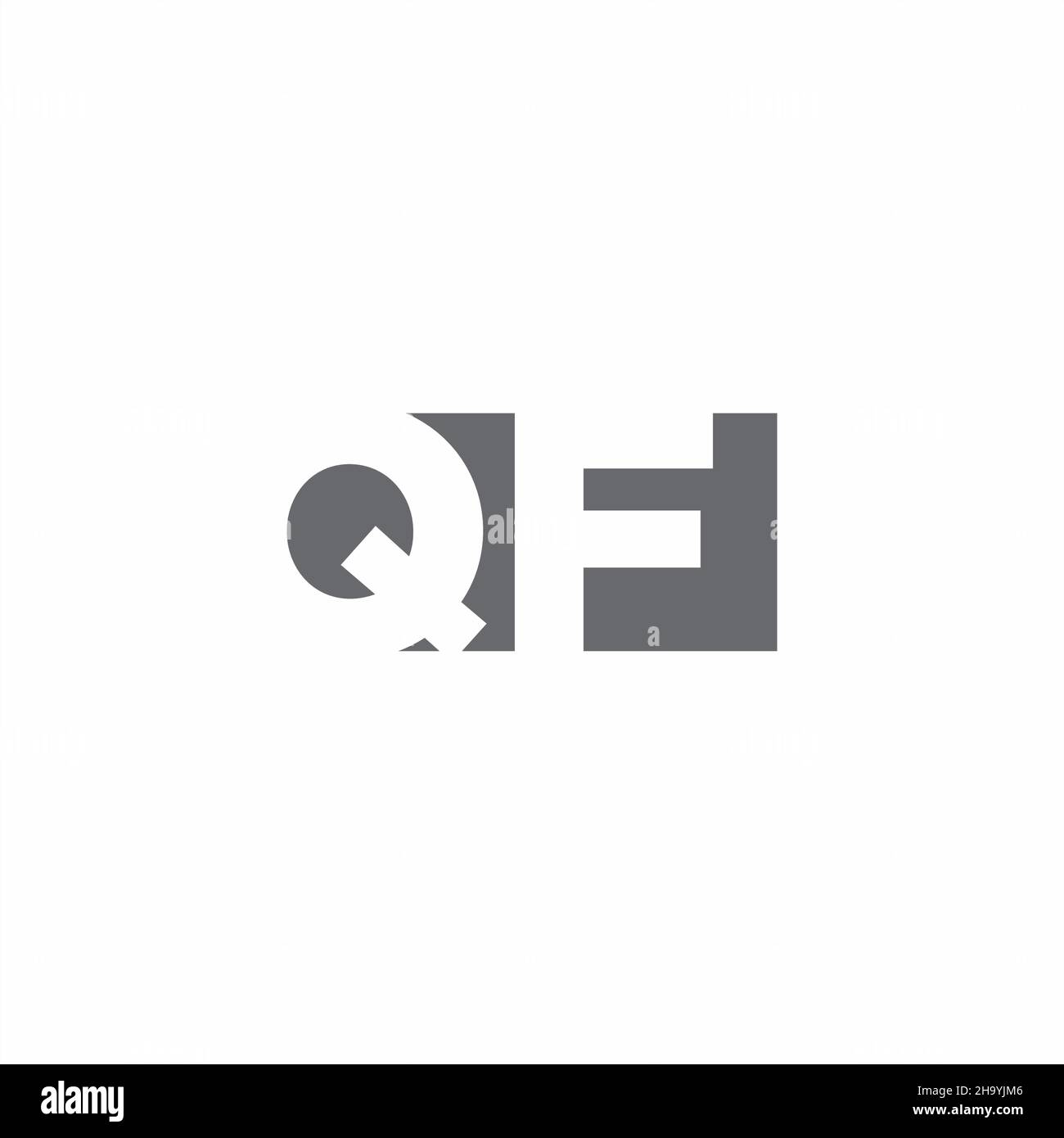 QF Logo monogram with negative space style design template isolated on ...