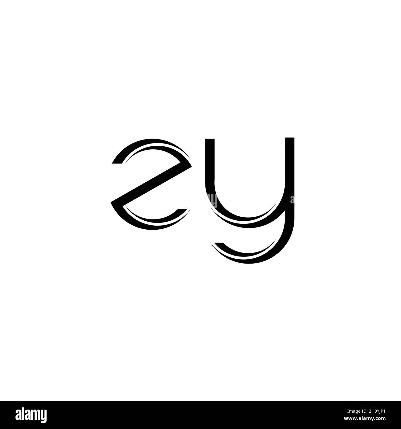 ZY Logo monogram with slice rounded modern design template isolated on ...