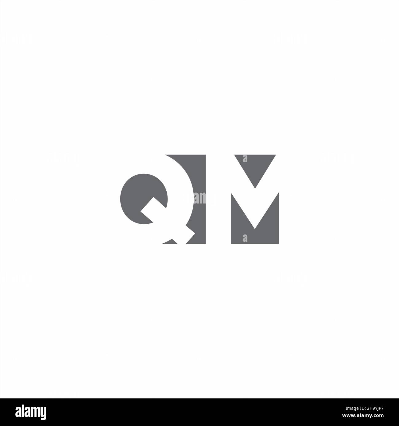 QM Logo monogram with negative space style design template isolated on ...