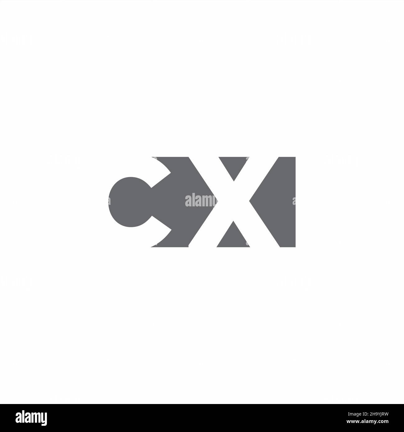 CX Logo monogram with negative space style design template isolated on ...