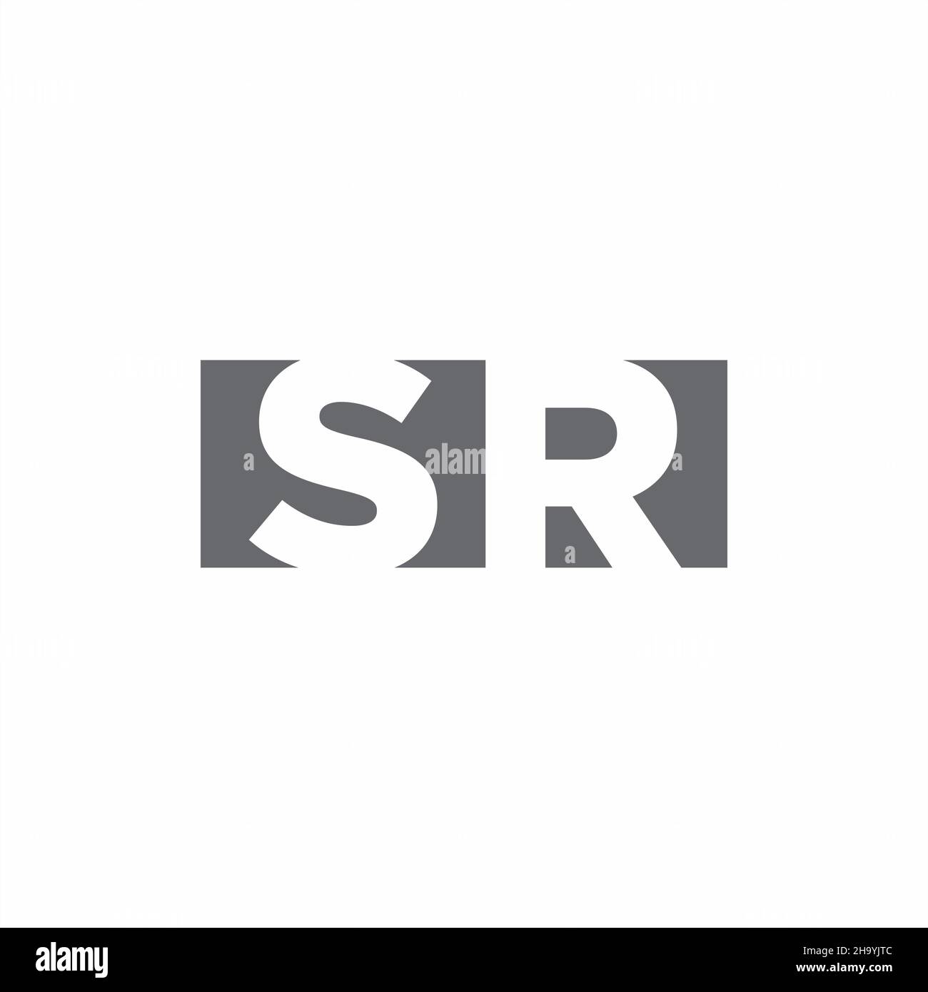 SR Logo monogram with negative space style design template isolated on ...