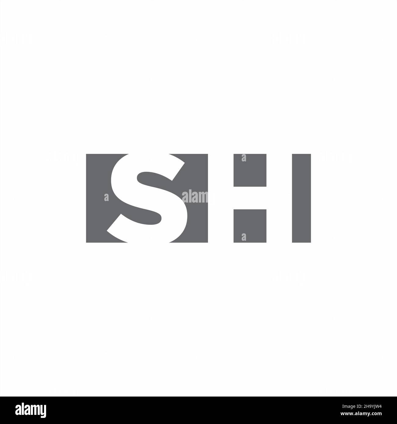 SH Logo monogram with negative space style design template isolated on ...
