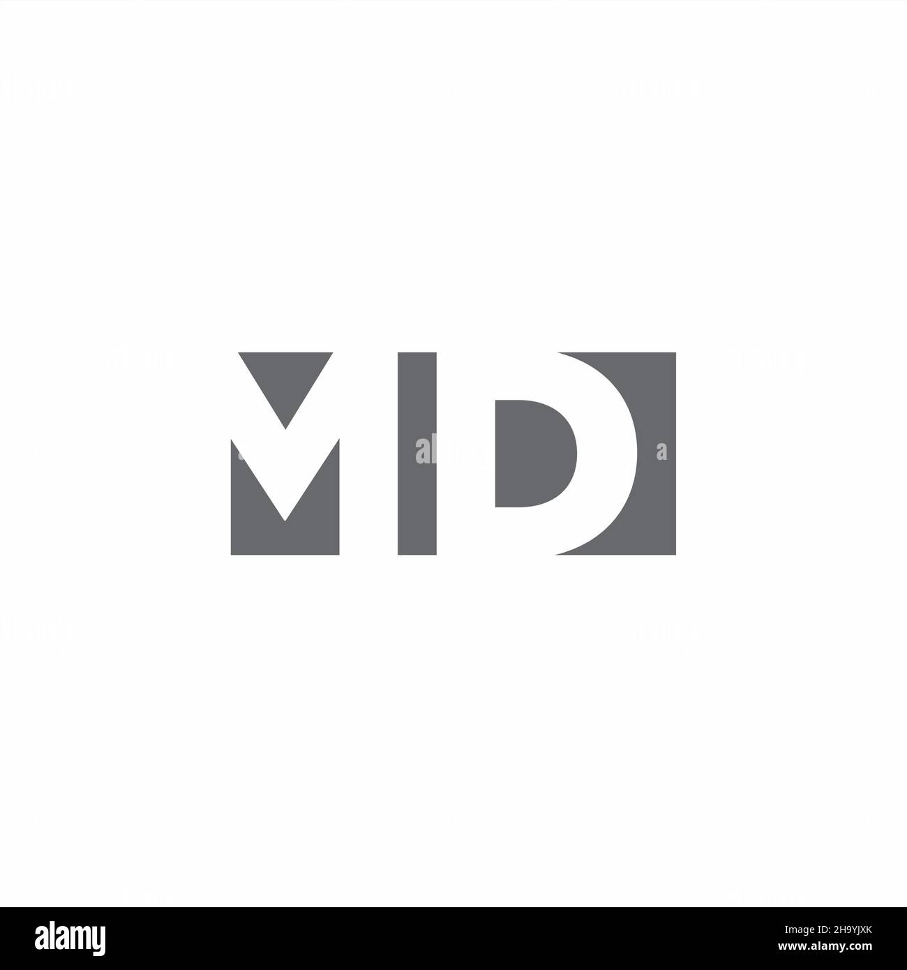 MD Logo monogram with negative space style design template isolated on ...