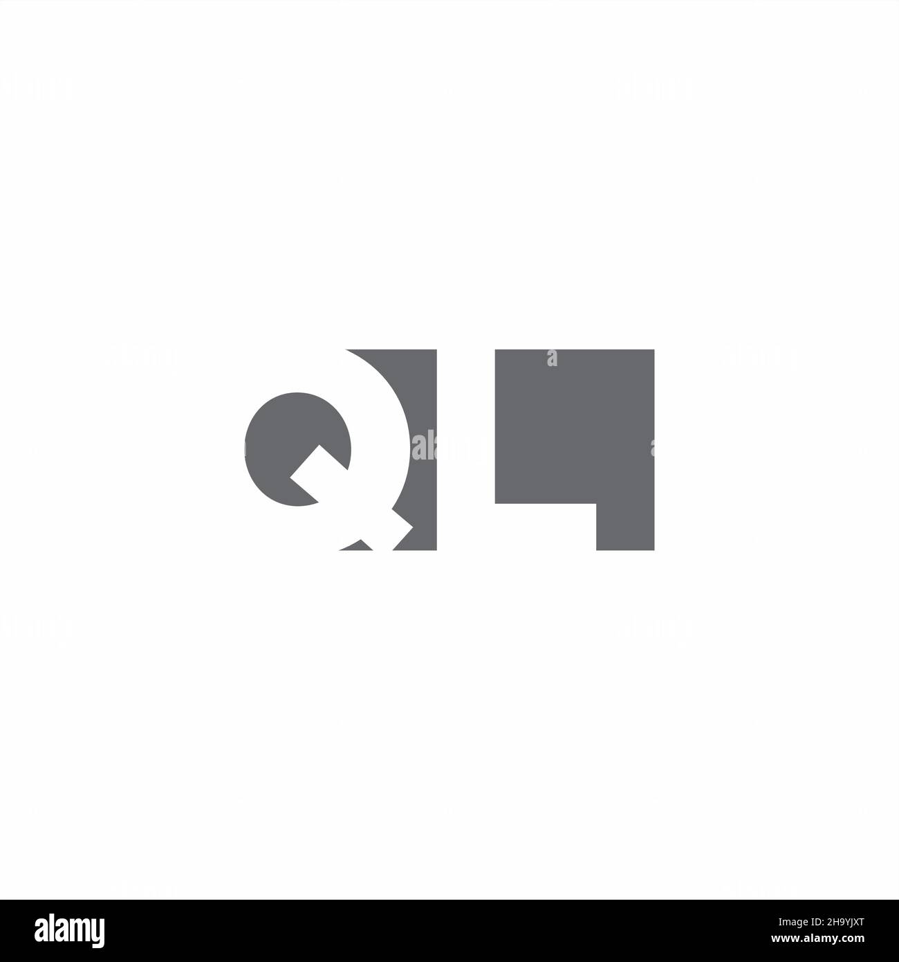 QL Logo monogram with negative space style design template isolated on ...