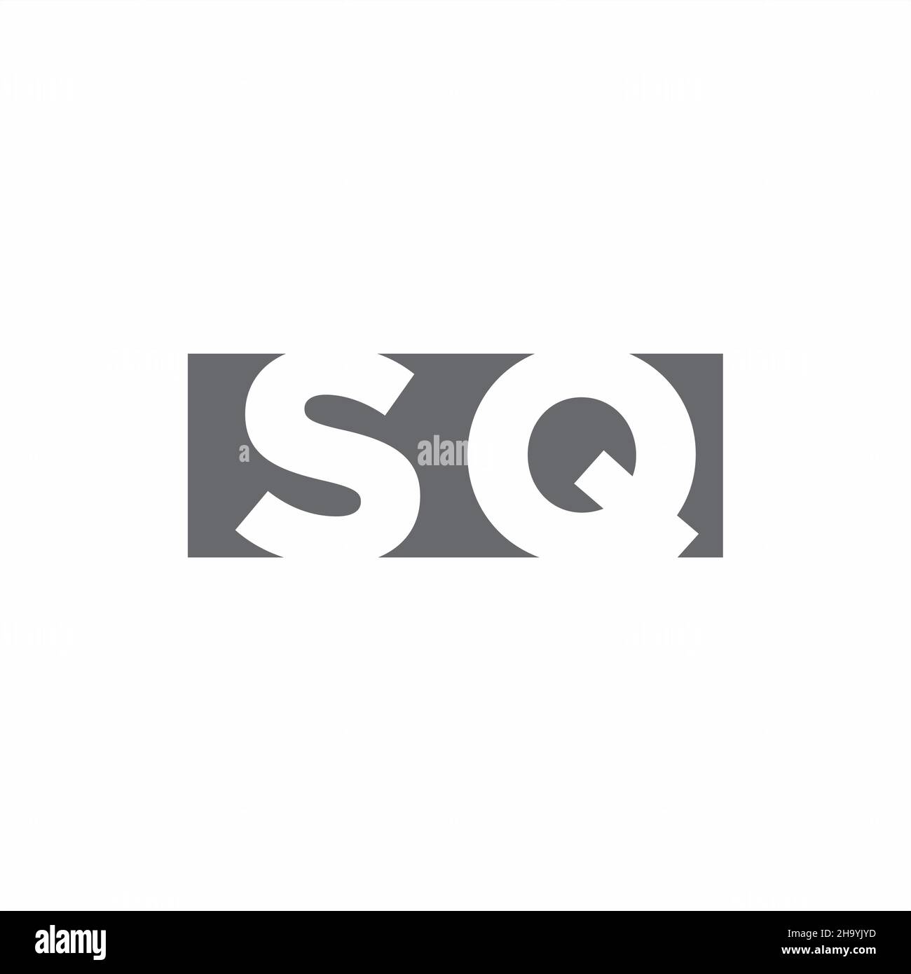 SQ Logo monogram with negative space style design template isolated on ...