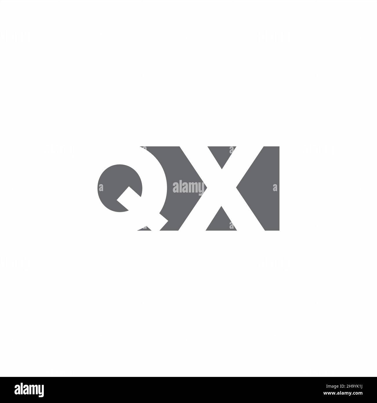 QX Logo monogram with negative space style design template isolated on ...