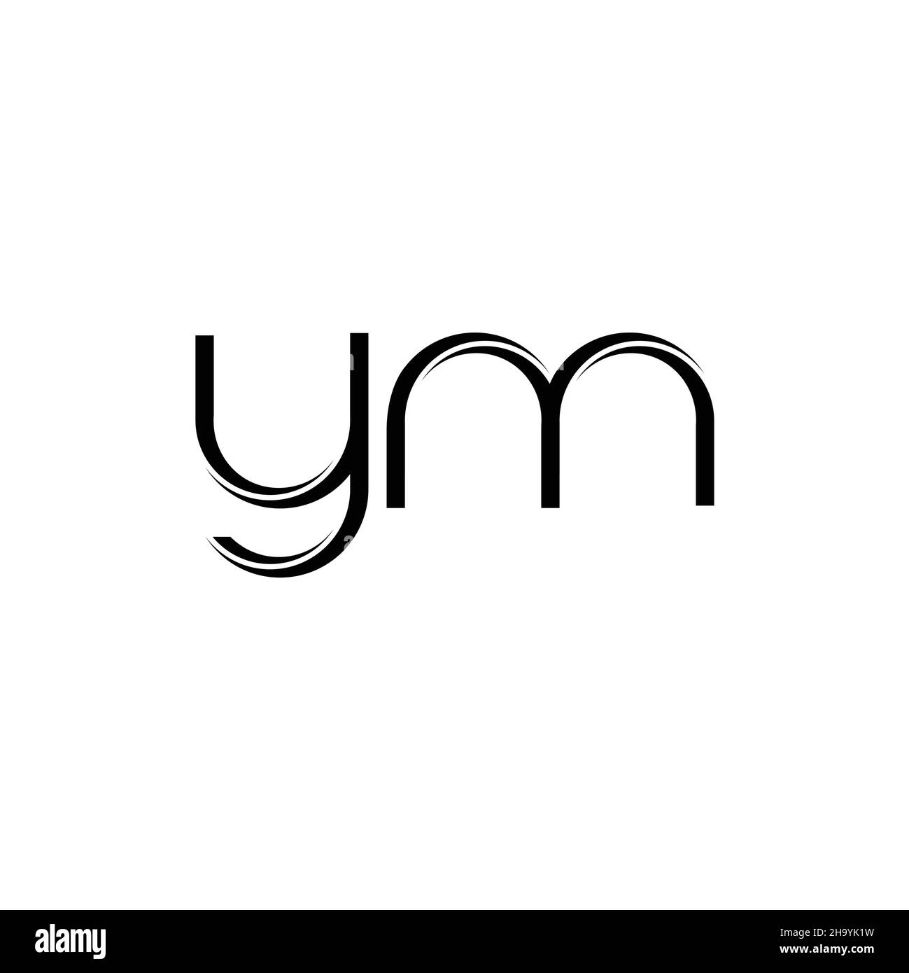 YM Logo monogram with slice rounded modern design template isolated on white background Stock ...