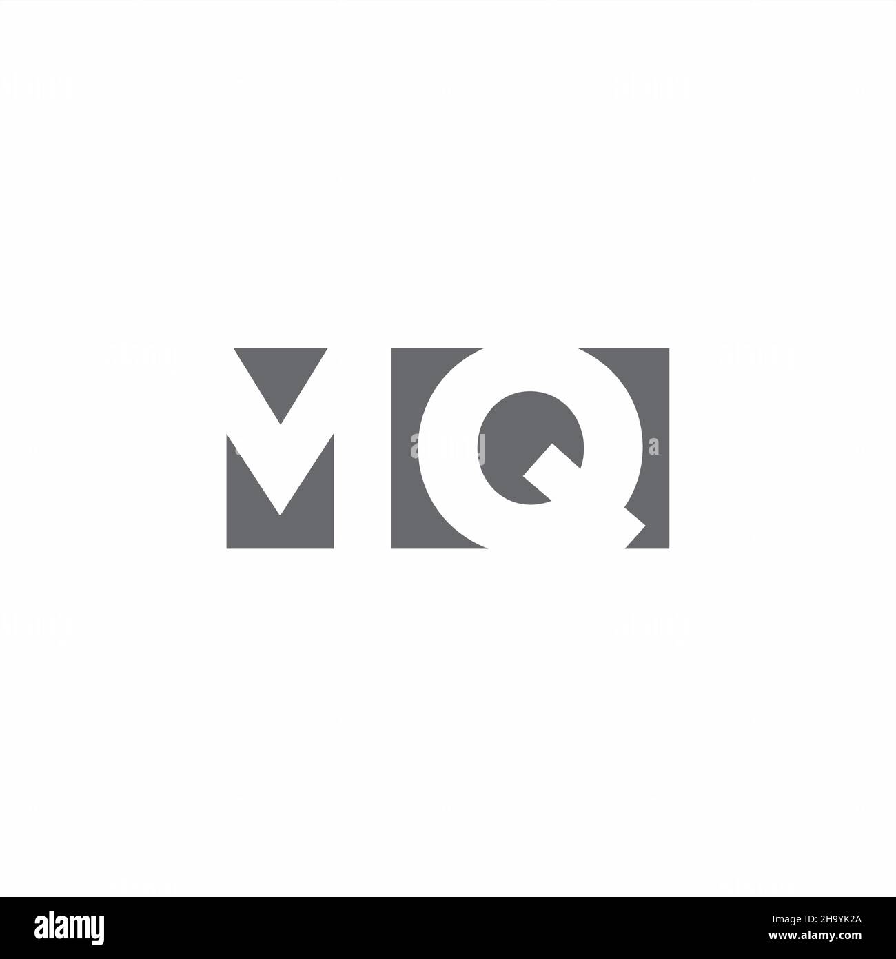 MQ Logo monogram with negative space style design template isolated on ...