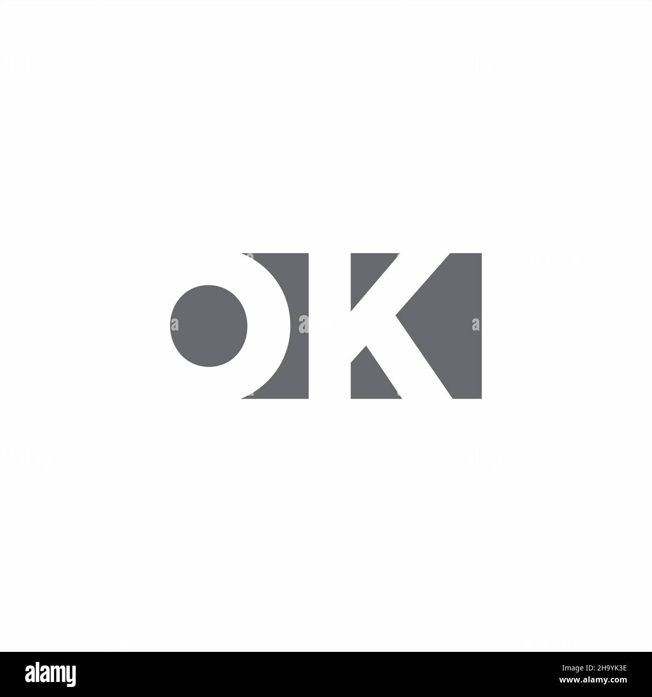 OK Logo monogram with negative space style design template isolated on ...