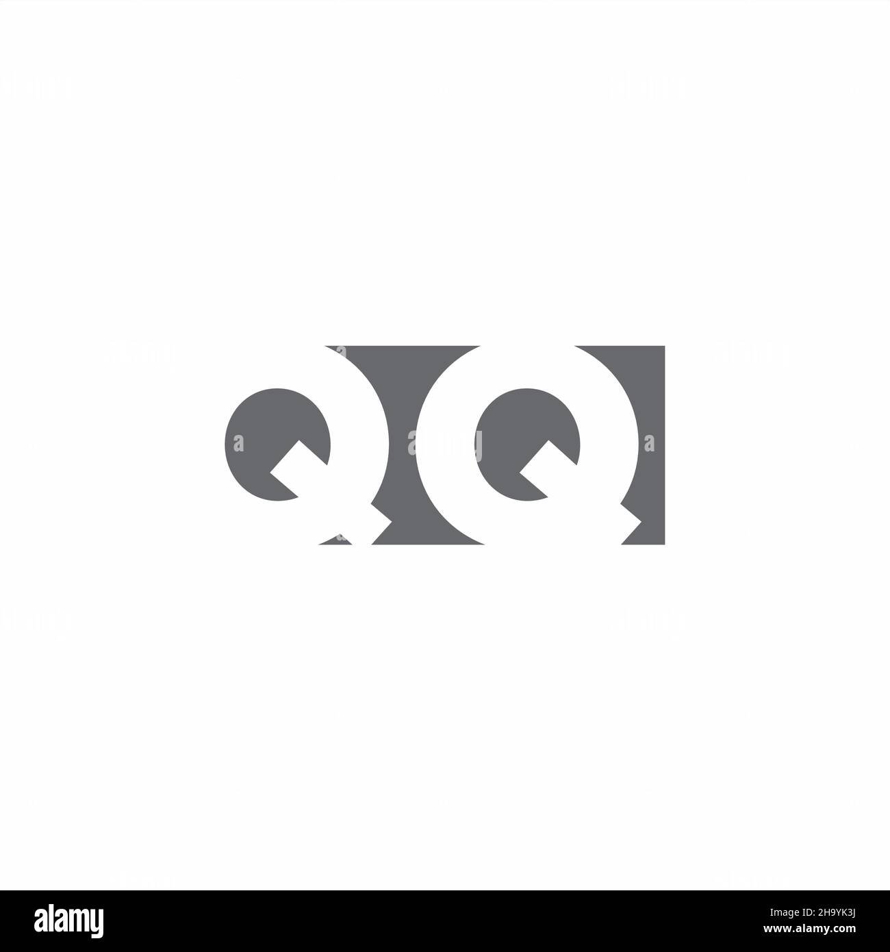 QQ Logo monogram with negative space style design template isolated on ...