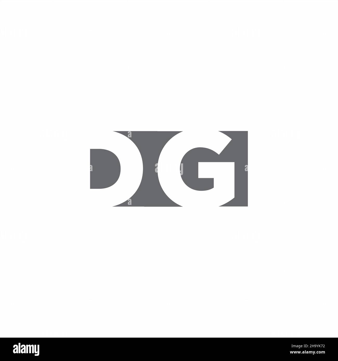 DG Logo monogram with negative space style design template isolated on ...