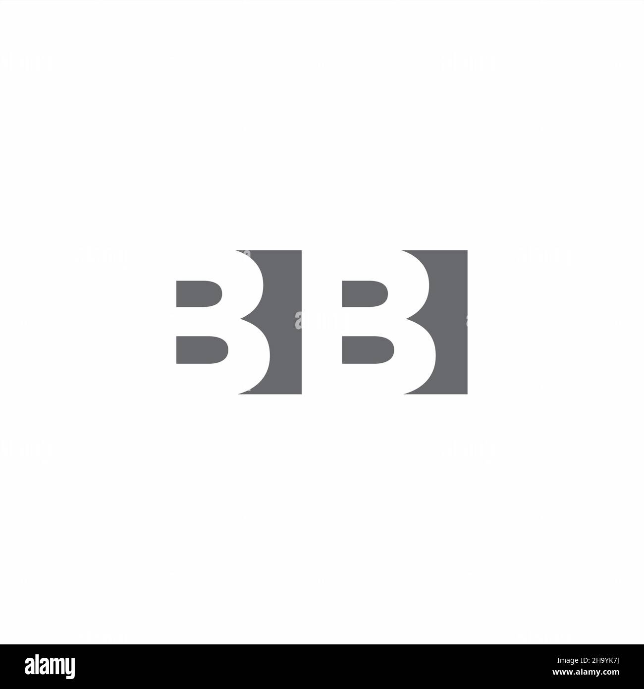 BB Logo monogram with negative space style design template isolated on ...