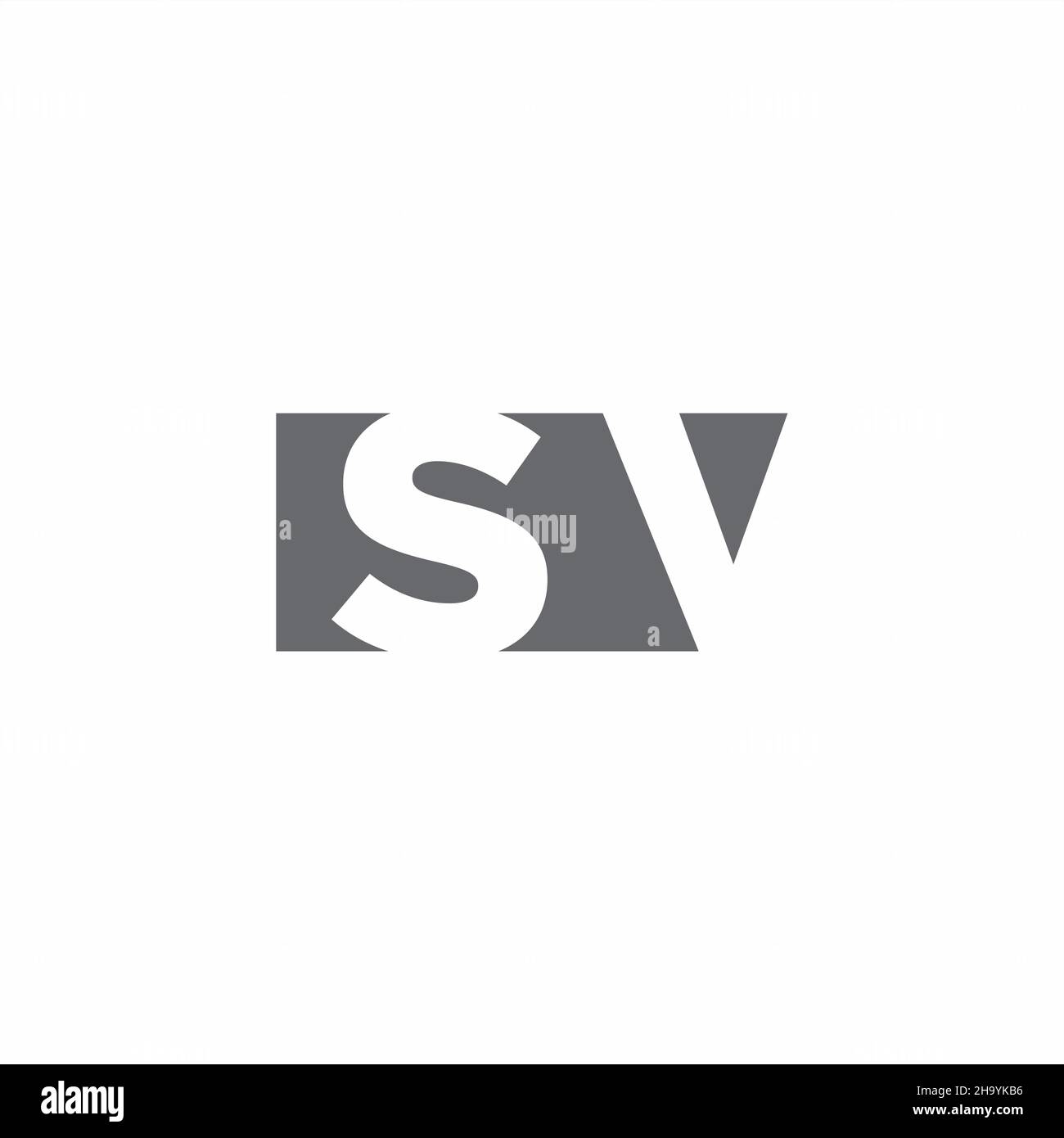 SV Logo monogram with negative space style design template isolated on ...
