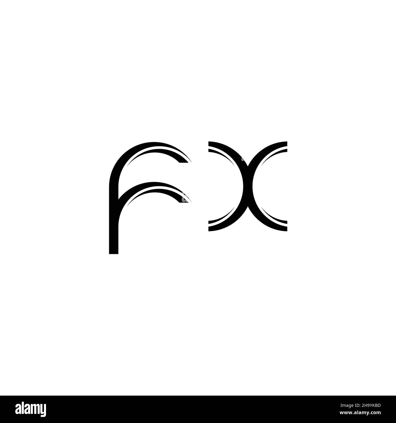 FX Logo monogram with slice rounded modern design template isolated on ...