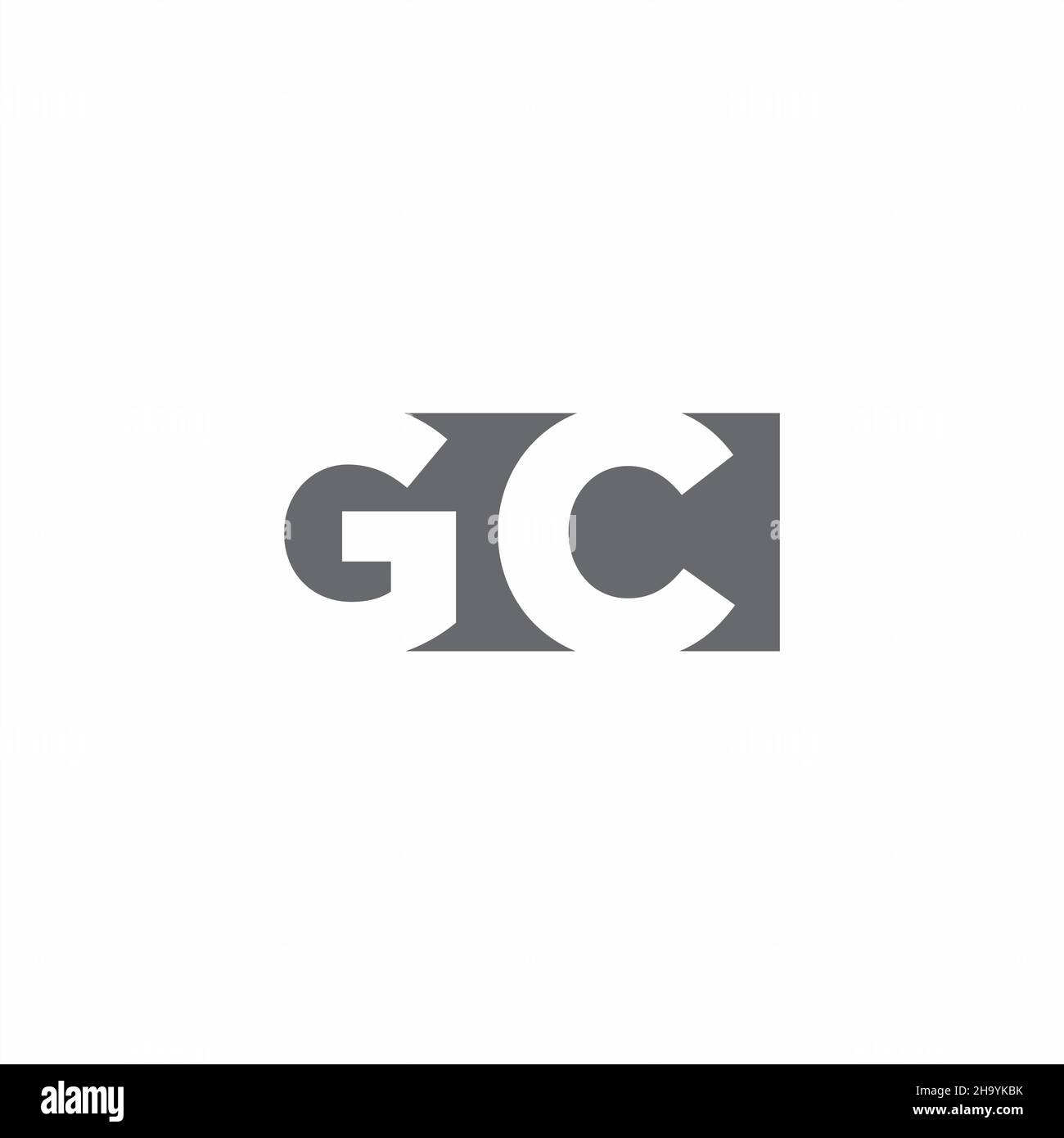 GC Logo monogram with negative space style design template isolated on ...