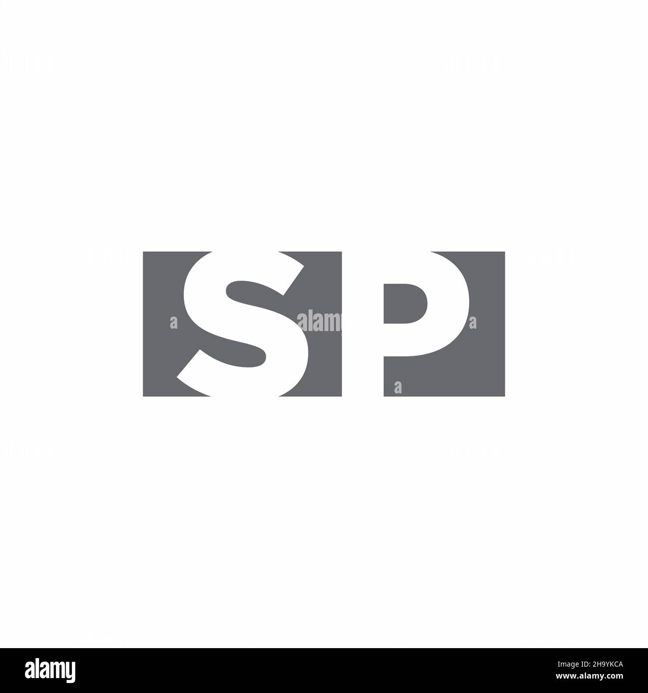 SP Logo monogram with negative space style design template isolated on ...
