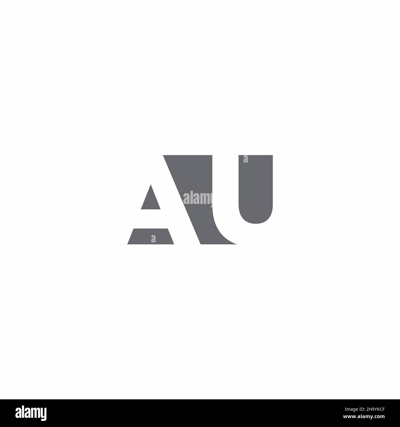 AU Logo monogram with negative space style design template isolated on ...